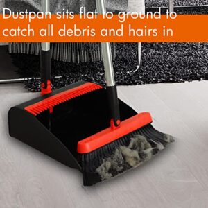 PHYEX 2-Pack Dustpan and Broom Set for Home Cleanup, Dustpan with Adjustable Handle, Broom with Dustpan Combo Set