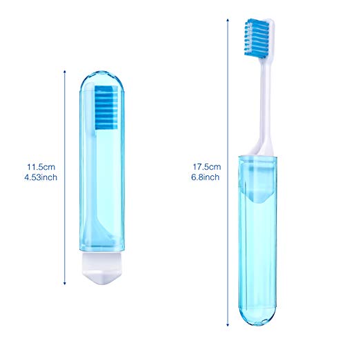 Travel Toothbrush Bulk Folding Toothbrush with Toothbrush Box Soft Potable Travel Size Toothbrush Individually Wrapped Toothbrush for Travel Camping School Home Supplies(4 Pieces)