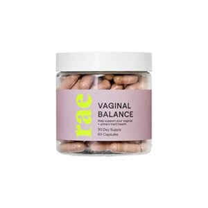 rae wellness vaginal balance capsules – natural vaginal health and urinary tract supplement with cranberry, probiotics, garlic and more – vegan, non-gmo, gluten-free – 60 caps (pack of 1)