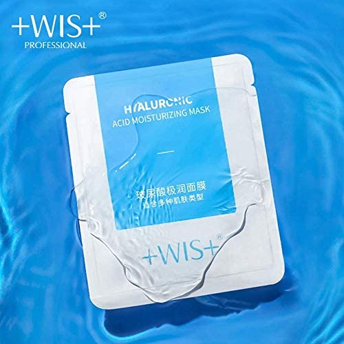 +WIS+ Hyaluronic Acid Essence 24 Sheet Mask，with Aloe Vera, Vitamin B5, Deep Hydration and Moisturizing Anti Aging Facial Mask，Beauty Mask For All Skin Care Type