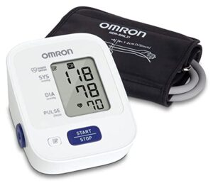 omron bronze blood pressure monitor, upper arm cuff, digital blood pressure machine, stores up to 14 readings