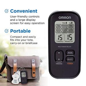 OMRON Max Power Relief TENS Unit Muscle Stimulator, Simulated Massage Therapy for Lower Back, Arm, Shoulder, Leg, Foot, and Arthritis Pain, Drug-Free Pain Relief (PM500)