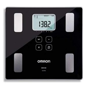 omron body composition monitor and scale with bluetooth connectivity – 6 body metrics & unlimited reading storage with smartphone app by omron, black