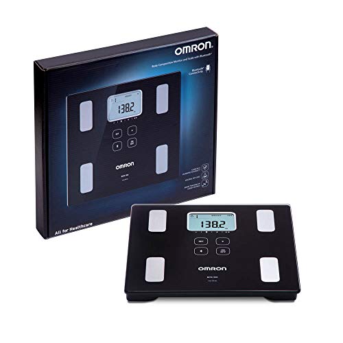 Omron Body Composition Monitor and Scale with Bluetooth Connectivity – 6 Body Metrics & Unlimited Reading Storage with Smartphone App by Omron, Black