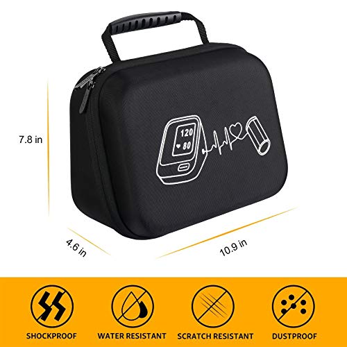 BOVKE Hard Carrying Case for OMRON Platinum BP5450 OMRON Gold BP5350 OMRON 7 Series BP7350 OMRON 10 Series BP7450 Wireless Blood Pressure Monitor, Extra Room fits Premium Upper Arm Cuff, Black