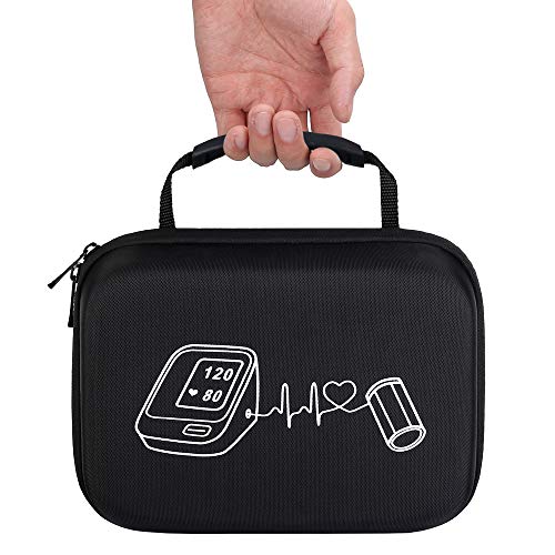 BOVKE Hard Carrying Case for OMRON Platinum BP5450 OMRON Gold BP5350 OMRON 7 Series BP7350 OMRON 10 Series BP7450 Wireless Blood Pressure Monitor, Extra Room fits Premium Upper Arm Cuff, Black