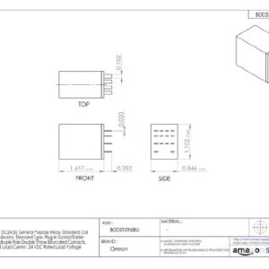 Omron MY4ZN DC24 (S) General Purpose Relay, Standard Coil Polarity, LED Indicator, Standard Type, Plug-In Socket/Solder Terminal, Quadruple Pole Double Throw Bifurcated Contacts, 37.7 mA Rated Load Current, 24 VDC Rated Load Voltage