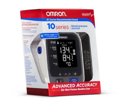 Omron 10 Series Upper Arm Blood Pressure Monitor; 2-User, 200-Reading Memory, Backlit Display, TruRead Technology, BP Indicator LEDs by Omron