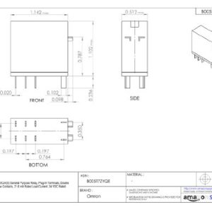 Omron G2R-2-S DC24(S) General Purpose Relay, Plug-In Terminals, Double Pole Double Throw Contacts, 21.6 mA Rated Load Current, 24 VDC Rated Load Voltage