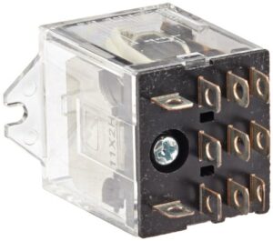 omron ly3f-ac24 general purpose relay, standard type, plug-in/solder terminal, upper mounting bracket, single contact, triple pole double throw contacts, 80 ma at 50 hz and 67 ma at 60 hz rated load current, 24 vac rated load voltage