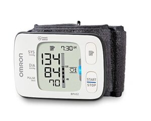 omron 7 series wrist blood pressure monitor; 100-reading memory with heart zone guidance and ultrasilent inflation by omron