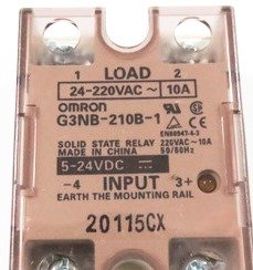 omron g3nb-210b-1 dc5-24 solid state relay (ssr), input 5-24vdc, output load 10a at 24-220vac