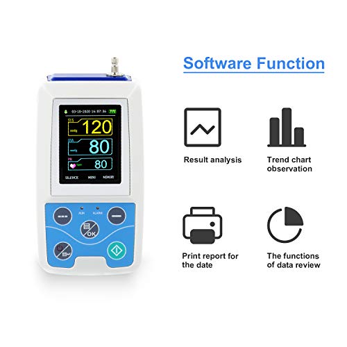 CONTEC ABPM50 Handheld 24hours Ambulatory Blood Pressure Monitor with PC Software for Continuous Monitoring NIBP USB Port with Three Cuffs