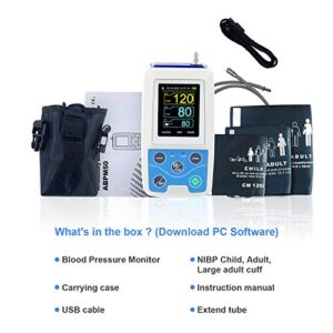 CONTEC ABPM50 Handheld 24hours Ambulatory Blood Pressure Monitor with PC Software for Continuous Monitoring NIBP USB Port with Three Cuffs