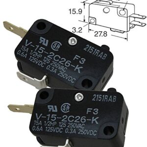 Omron V-15-2C26-K (Pack of 2) Basic/Snap Action Switches Miniature Basic Switch