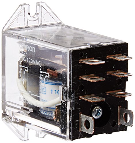 Omron LY2F-AC110/120 General Purpose Relay, Standard Type, Plug-In/Solder Terminal, Upper Mounting Bracket, Single Contact, Double Pole Double Throw Contacts, 9.9 to 10.8 mA at 50 Hz and 8.4 to 9.2 mA at 60 Hz Rated Load Current, 110 to 120 VAC Rated Load