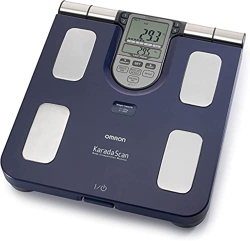 OMRON BF511 Clinically Validated Full Body Composition Monitor with 8 high-Precision sensors for Hand-to-Foot Measurement - Blue