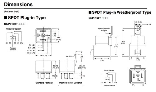 ( One Pair) OMRON Trim Tilt Relay for Outboard Motor American, SPDT, 12 VDC, 40A, G8JN Series, Panel, Quick Connect