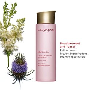 Clarins Multi-Active Treatment Essence | Multi-Tasking and Anti-Aging | Visibly Smoothes, Hydrates, Tones and Boosts Radiance | Preps Skin For Treatments To Follow | Rich In Vitamin C | 6.7 Fl Oz