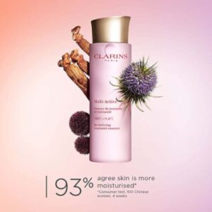 Clarins Multi-Active Treatment Essence | Multi-Tasking and Anti-Aging | Visibly Smoothes, Hydrates, Tones and Boosts Radiance | Preps Skin For Treatments To Follow | Rich In Vitamin C | 6.7 Fl Oz