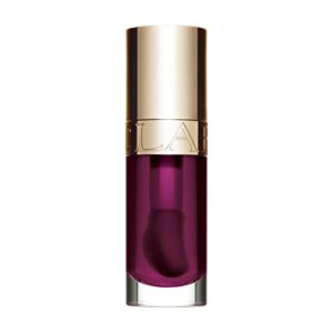 clarins lip comfort oil | soothes, comforts, hydrates and protects lips | sheer, high shine finish | visibly plumps | 93% natural ingredients | organic sweetbriar rose oil, rich in omega-6 and omega-3