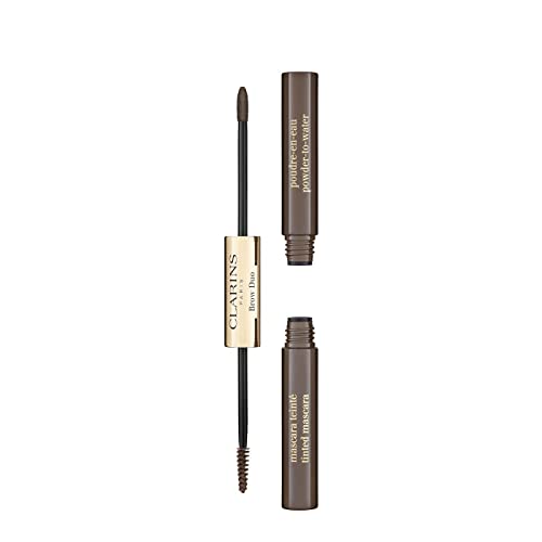 Clarins Brow Duo | 2-In-1 Brow Pencil and Tinted Brow Gel | Buildable, Powder-To-Cream Formula Sculpts, Defines and Fills In Brows | Tinted Gel Tames, Shades and Sets Brows In Place | 0.06 Ounces