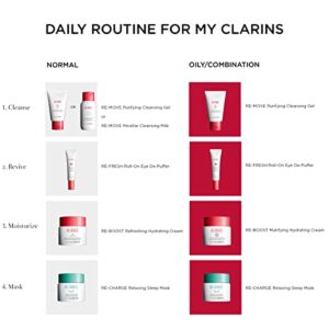 My Clarins RE-MOVE Micellar Cleansing Milk | Gently Removes Make-Up, Impurities and Pollutants From Face, Eyes and Lips | Refreshes, Hydrates, Soothes and Comforts | Vegan, Paraben-Free | 6.8 Fl Oz