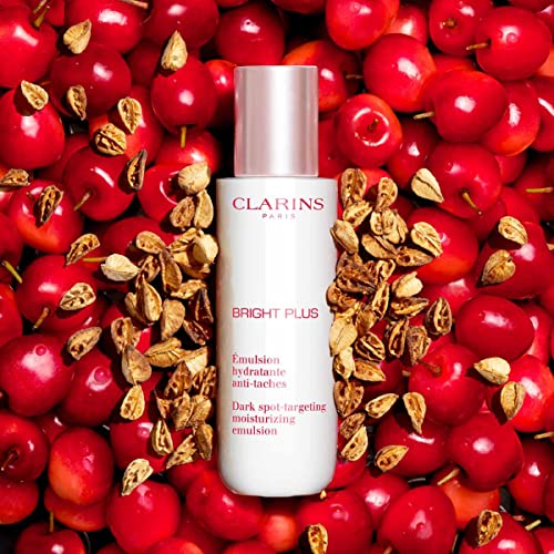 Clarins Bright Plus Moisturizing Emulsion | Visibly Brightens and Targets Dark Spots | Promotes Even Skin Tone | Hydrates and Soothes | 96% Natural Ingredients | Acerola Extract, Rich In Vitamin C