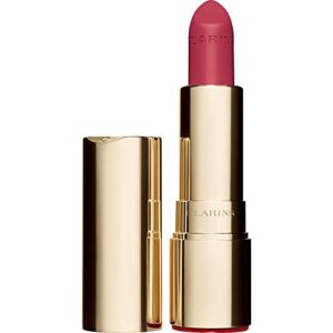 clarins joli rouge velvet lipstick | luminous, matte finish | intense, long-lasting color | moisturizing | organic apricot oil and marsh samphire extract deliver skincare benefits | 0.1 ounces