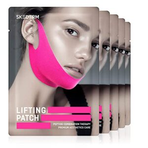 skederm lifting patch peptide | v shaped slimming face mask double chin reducer v line lifting mask