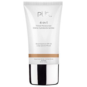 pÜr 4-in-1 tinted moisturizer with spf 20 – hydrating face moisturizer, primer, & foundation with shea butter, aloe vera & vitamin b3 – vegan friendly – free of paraben, gluten & bpa – warm nude