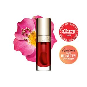 Clarins Lip Comfort Oil | Soothes, Comforts, Hydrates and Protects Lips | Sheer, High Shine Finish | Visibly Plumps | 93% Natural Ingredients | Organic Sweetbriar Rose Oil, Rich in Omega-6 and Omega-3