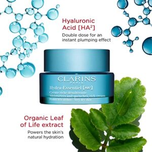 Clarins NEW Hydra-Essentiel Rich Cream|Intensely Hydrating Moisturizer|60 Seconds to Plumper Skin*|Nourishes, Softens and Soothes|Double Dose Hyaluronic Acid|Very Dry Skin Type|1.7 Ounces