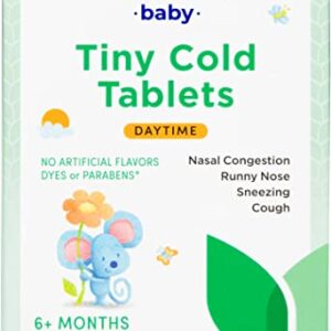 Hyland's Baby Tiny Cold Tablets, Natural Relief of Runny Nose, Congestion, and Occasional Sleeplessness Due to Colds, 125 Quick-Dissolving Tablets