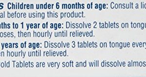 Hyland's Baby Tiny Cold Tablets, Natural Relief of Runny Nose, Congestion, and Occasional Sleeplessness Due to Colds, 125 Quick-Dissolving Tablets