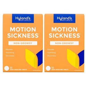 2 packs of hyland’s motion sickness – 50 tablets by hyland’s homeopathic