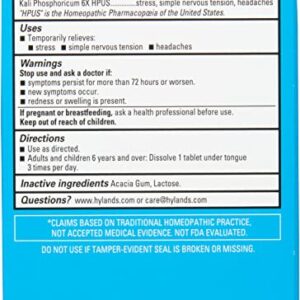 Hyland's Naturals #6 Kali Phos 6X Cell Salt Tablets, Headaches, and Simple Nervous Tension, 100 Count