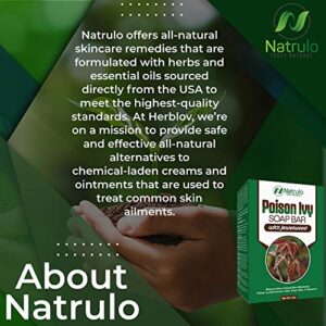 Natrulo Poison Ivy Soap Bar - All Natural Poison Ivy Treatment - Anti-Itch Skin Cleanser Bar for Poison Ivy, Poison Oak & Sumac - Removes Oils, Soothes & Relieves Rashes - 4 oz Bar Made in USA