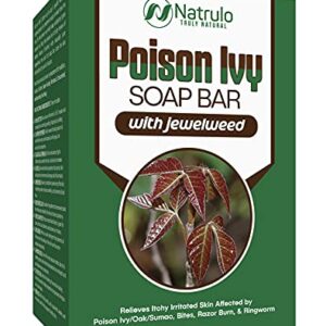 Natrulo Poison Ivy Soap Bar - All Natural Poison Ivy Treatment - Anti-Itch Skin Cleanser Bar for Poison Ivy, Poison Oak & Sumac - Removes Oils, Soothes & Relieves Rashes - 4 oz Bar Made in USA