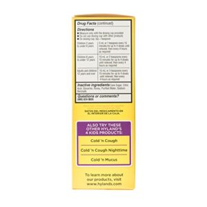 Cough Syrup for Kids Ages 2+ 100% Honey for Kids by Hyland's, Decongestant, Natural Relief of Cough and Chest Congestion, 4 Fl Oz