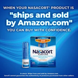 Nasacort 24HR Allergy Nasal Spray for Adults, Non-drowsy & Alcohol Free, 120 Sprays, 0.57 fl. oz.