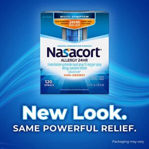 Nasacort 24HR Allergy Nasal Spray for Adults, Non-drowsy & Alcohol Free, 120 Sprays, 0.57 fl. oz.