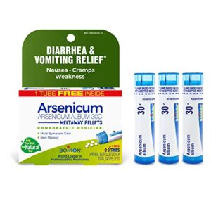 boiron arsenicum album 30c homeopathic medicine for relief from diarrhea, nausea, vomiting, cramps, and traveler’s diarrhea, 80 count – 3 count (pack of 1)