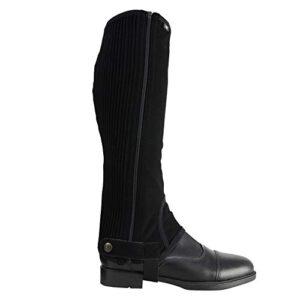 HyLAND Adults Synthetic Nubuck Half Chaps (S) (Black)