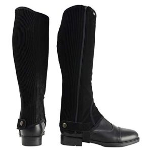 hyland adults synthetic nubuck half chaps (s) (black)