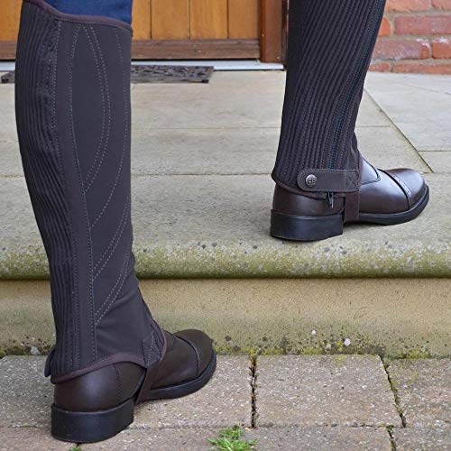 HyLAND Adults Synthetic Nubuck Half Chaps (S) (Black)