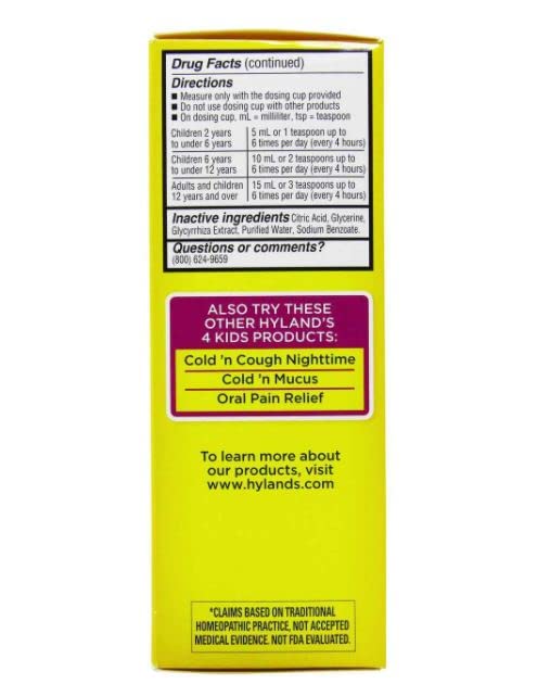 Hyland Kids Cold N Cough 4 Ounce