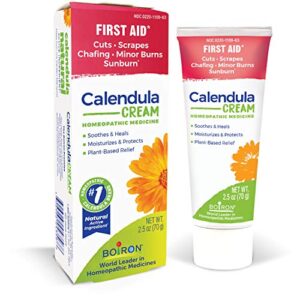 boiron calendula cream for first aid, minor burns, cuts, scrapes, insect bits and sunburn – 2.5 oz