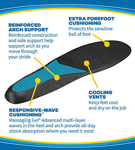 Dr. Scholl's Work Insoles All-Day Shock Absorption and Reinforced Arch Support that Fits in Work Boots and More (for Women's 6-10)