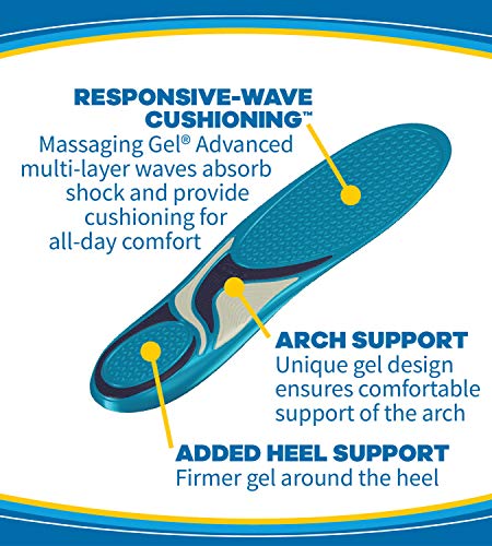 Dr. Scholl’s Comfort and Energy Massaging Gel Insoles, Men’s Size 8-14, 1 Pair